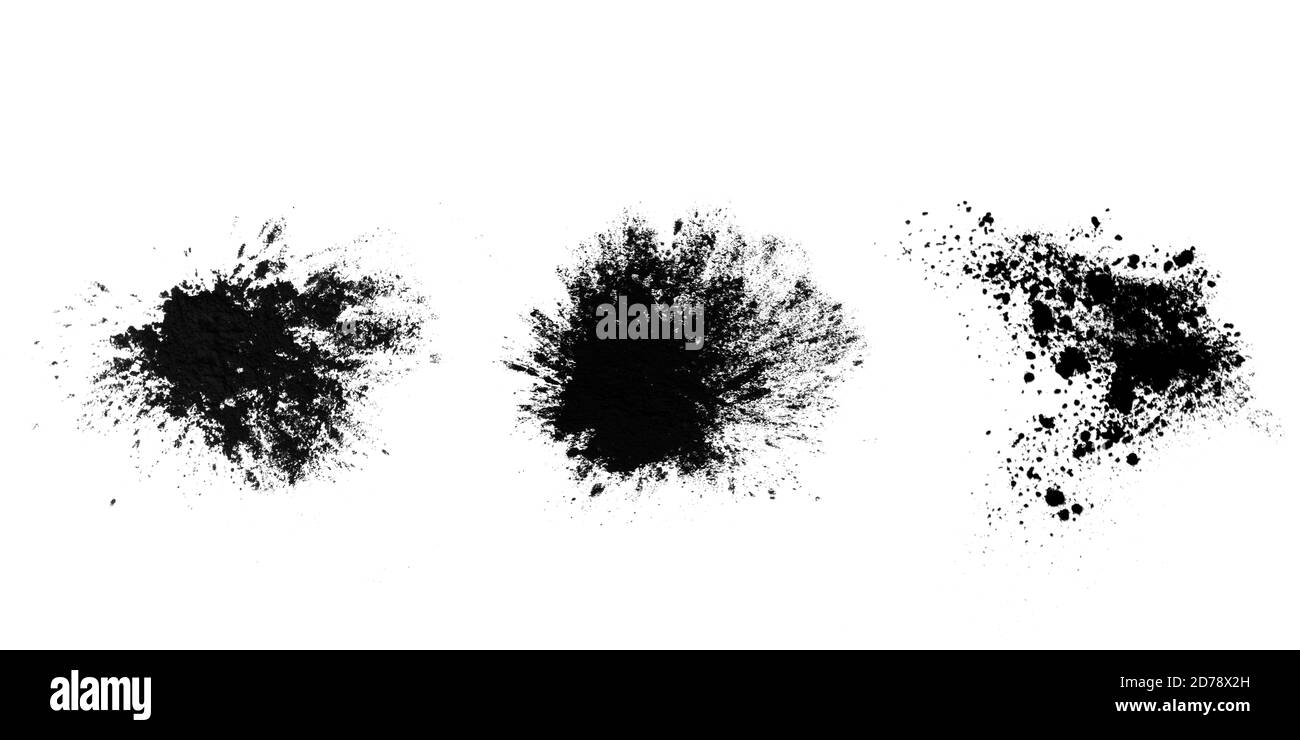 set of black splashes with splashes isolated on white background Stock ...