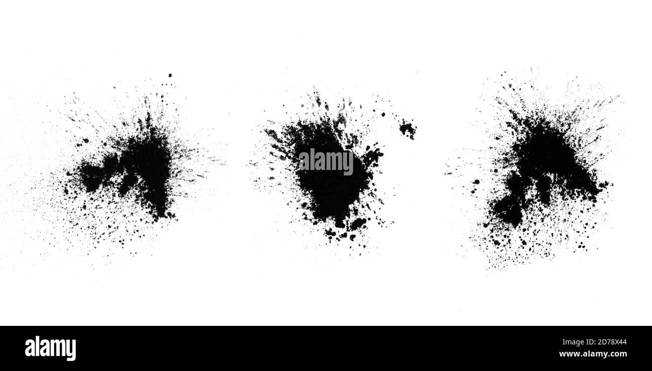 set of black splashes with splashes isolated on white background Stock ...