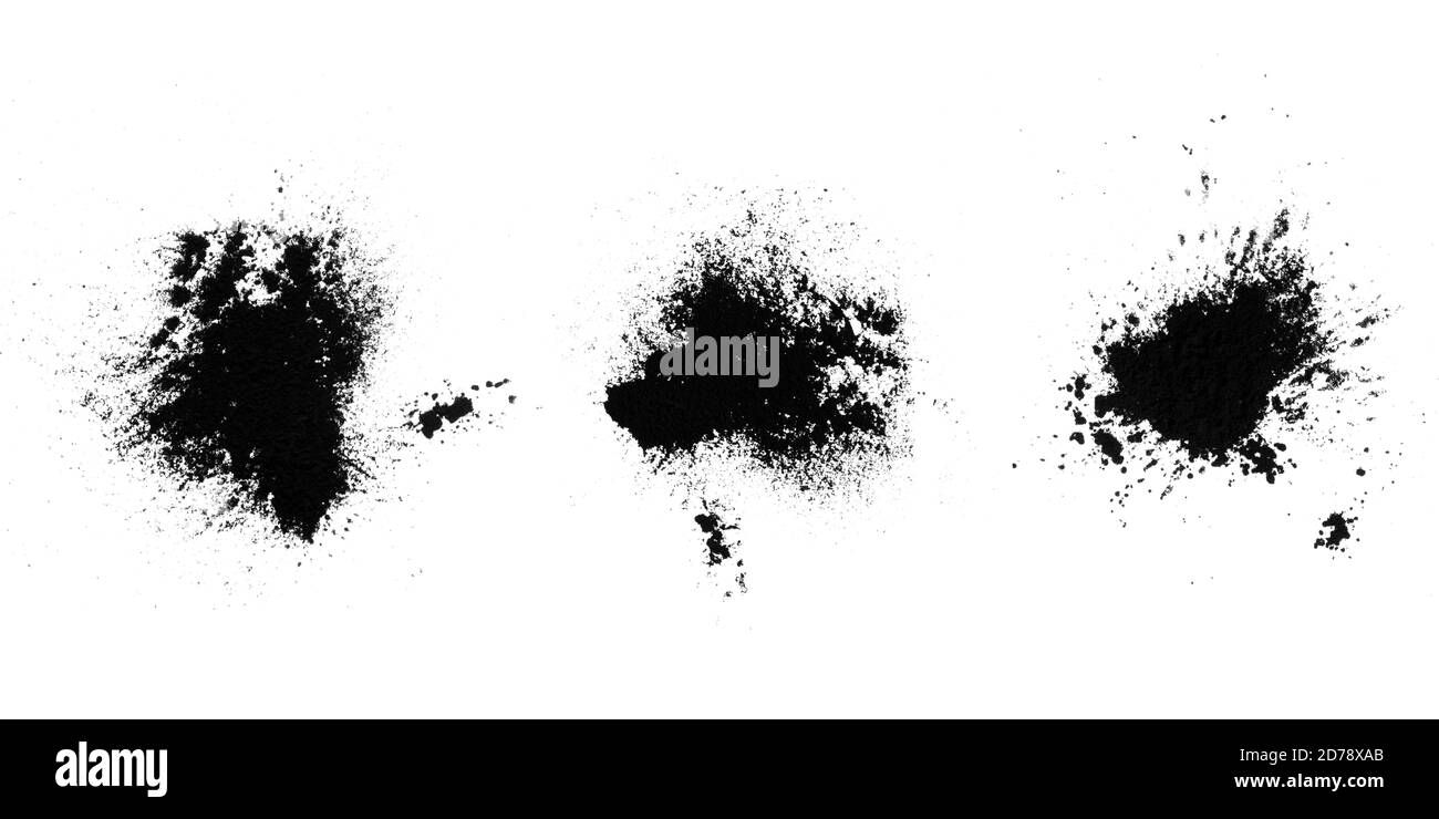 set of black splashes with splashes isolated on white background Stock ...