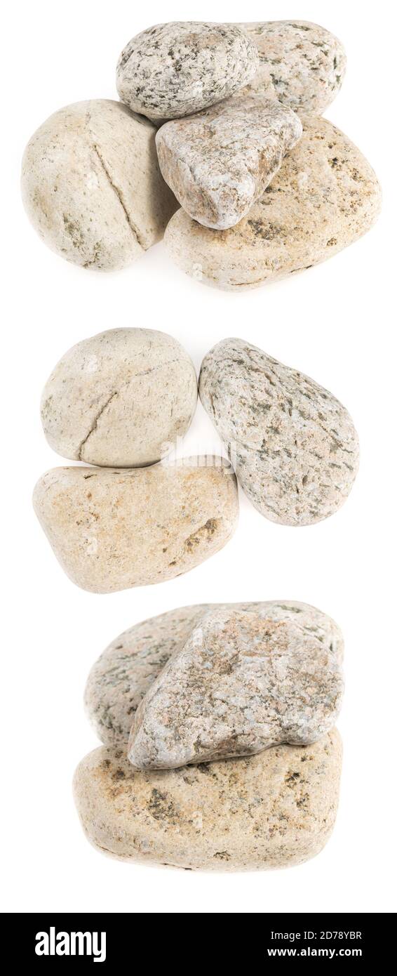 Natural large stone, cobblestone isolated on white background. stones ...