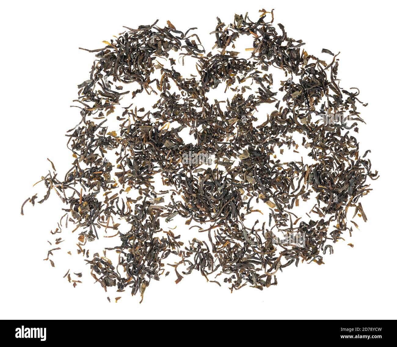 Dried tea leaves isolated on white background texture Stock Photo - Alamy