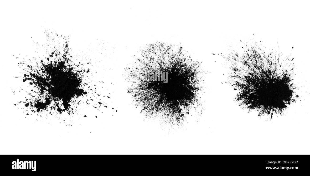 set of black splashes with splashes isolated on white background Stock ...