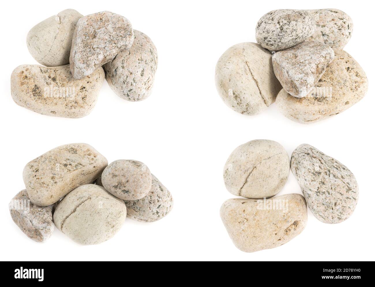 Natural large stone, cobblestone isolated on white background. stones ...