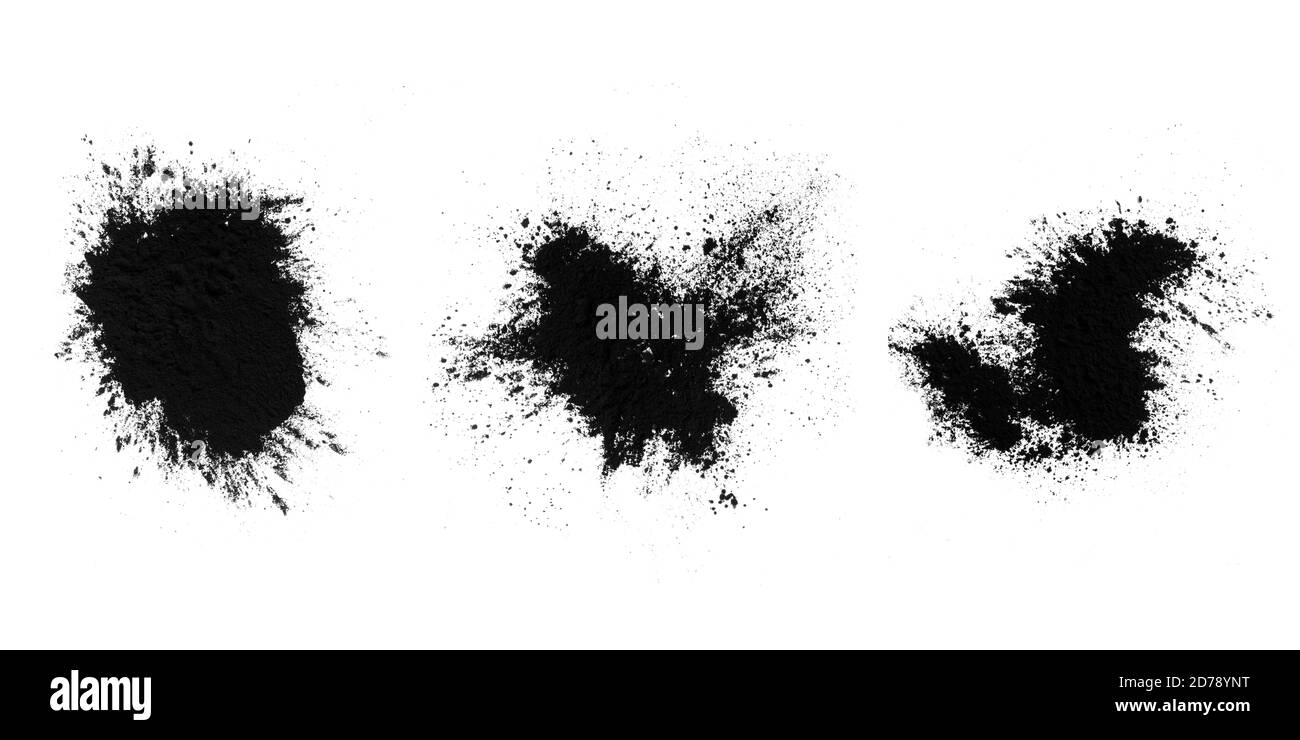 set of black splashes with splashes isolated on white background Stock ...