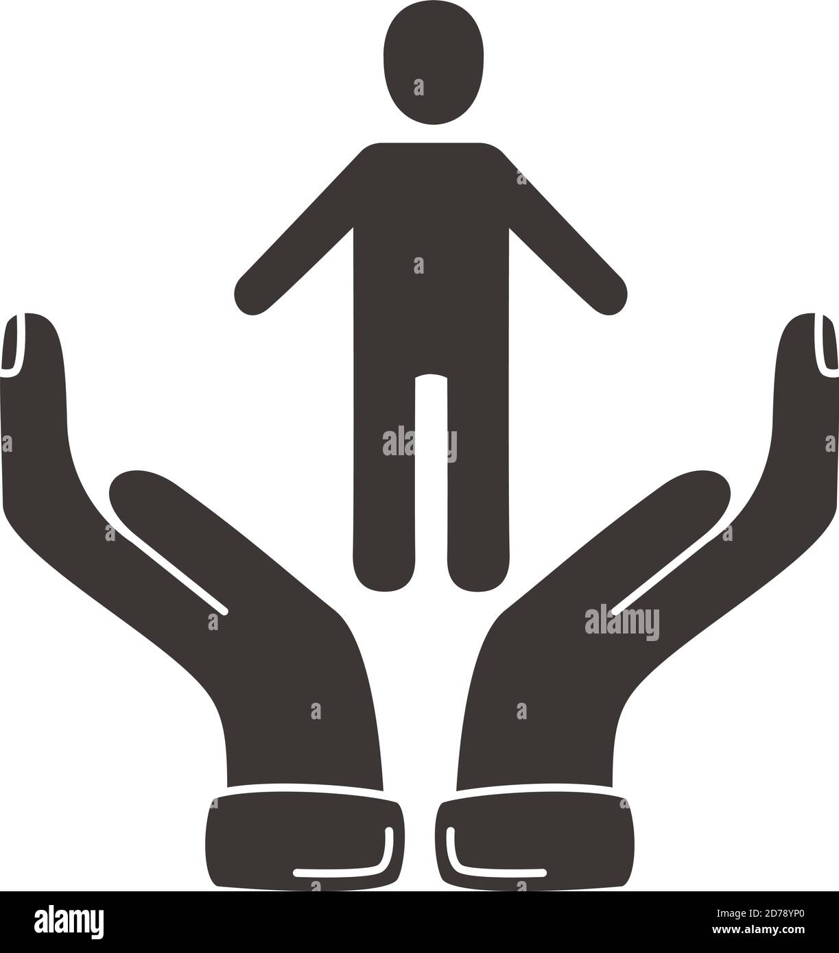 hands human protecting human figure silhouette silhouette style icon ...