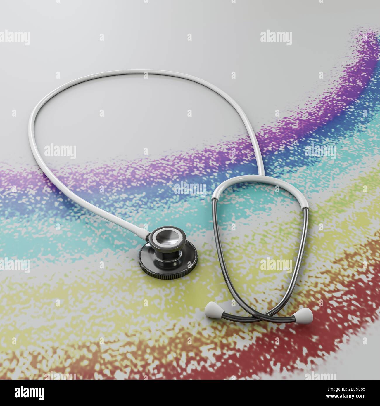white stethoscope over a rainbow image 3d illustration Stock Photo - Alamy