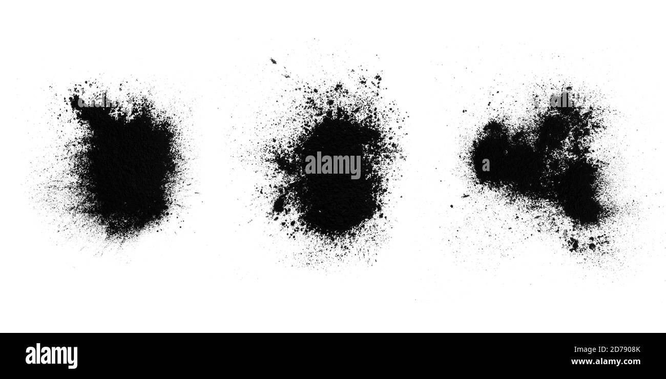 set of black splashes with splashes isolated on white background Stock ...
