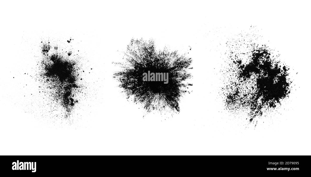 set of black splashes with splashes isolated on white background Stock ...