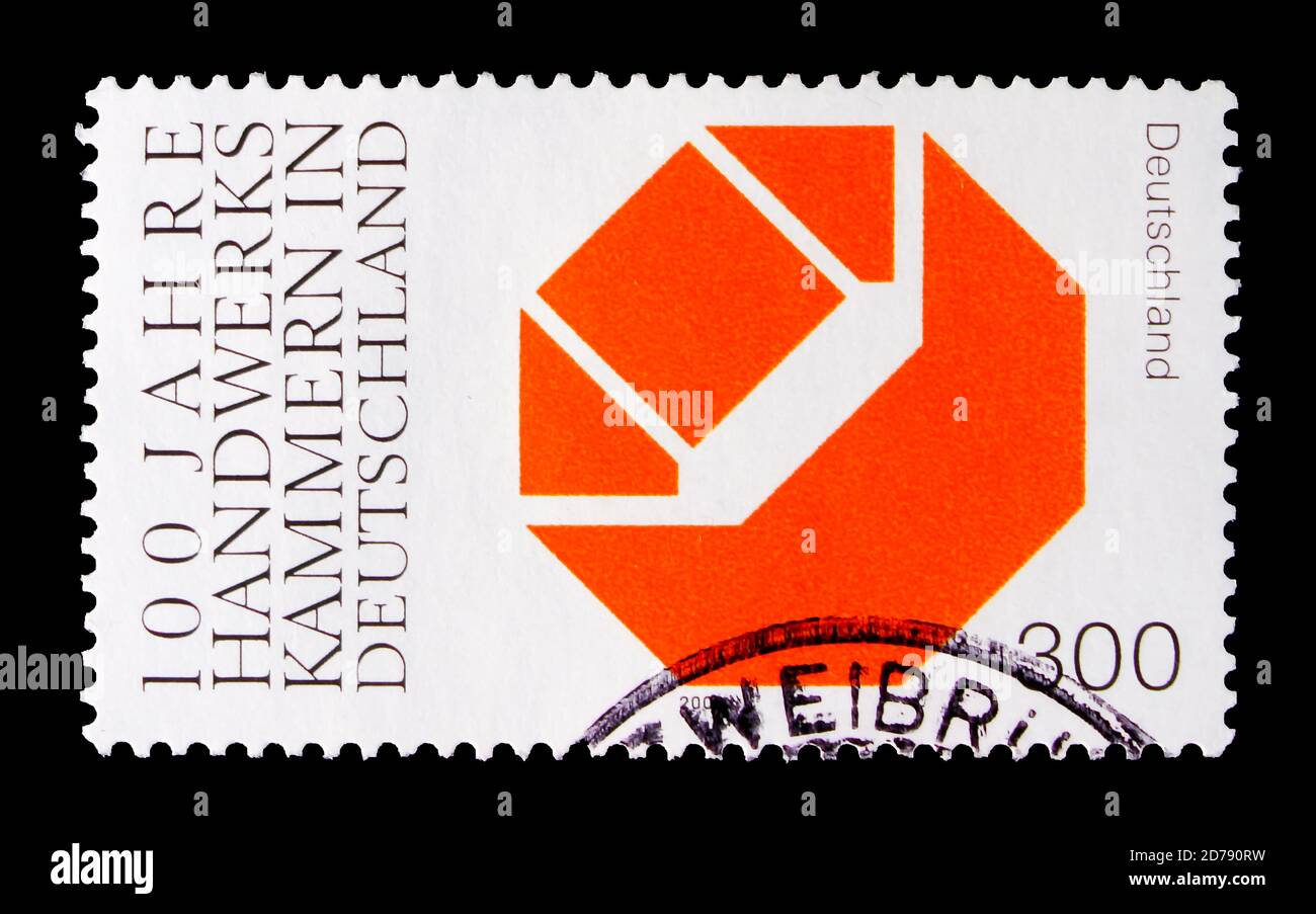 MOSCOW, RUSSIA - OCTOBER 21, 2017: A stamp printed in German Federal ...