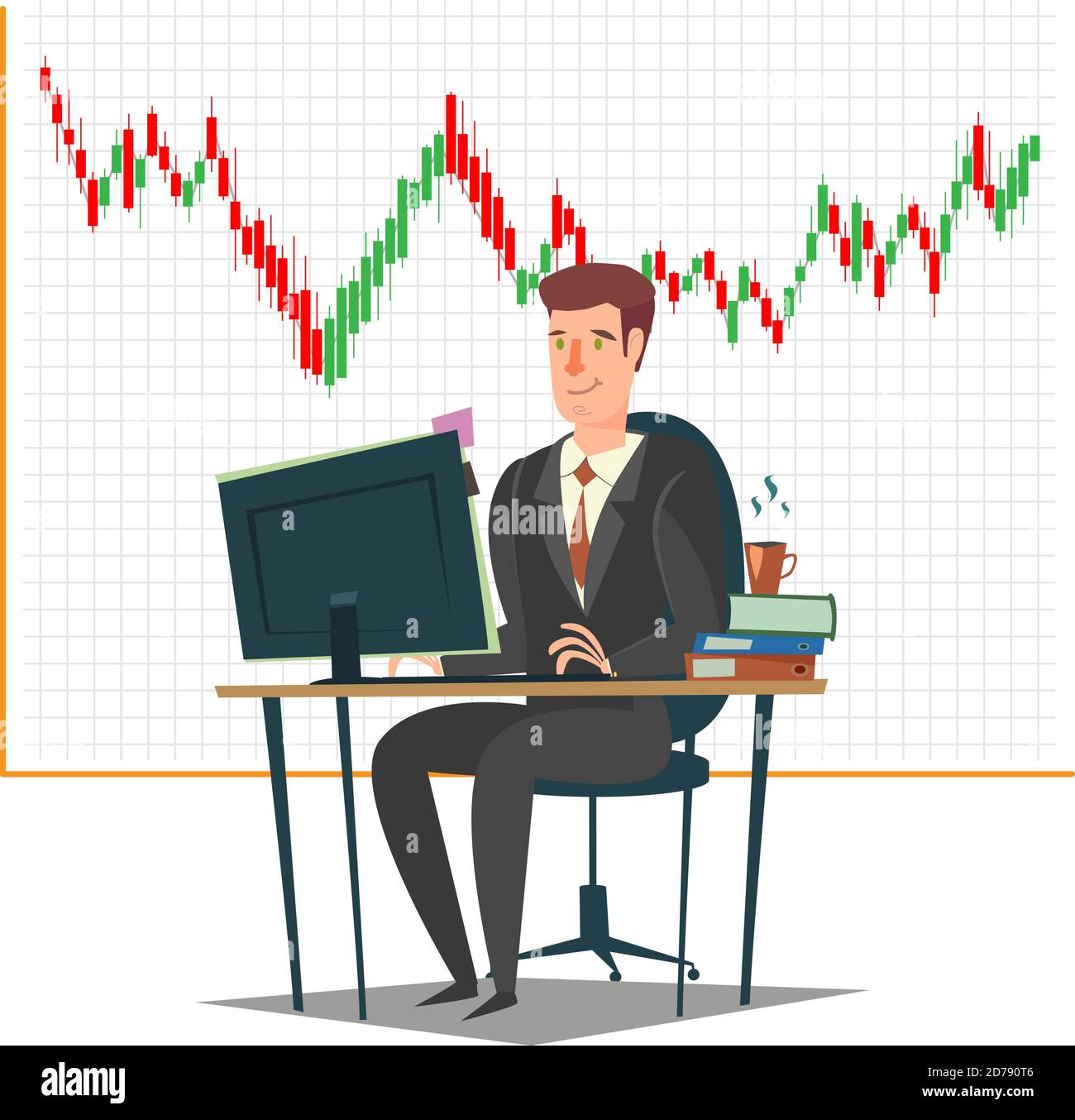 Stock market, investment and trading concept vector illustration Stock ...