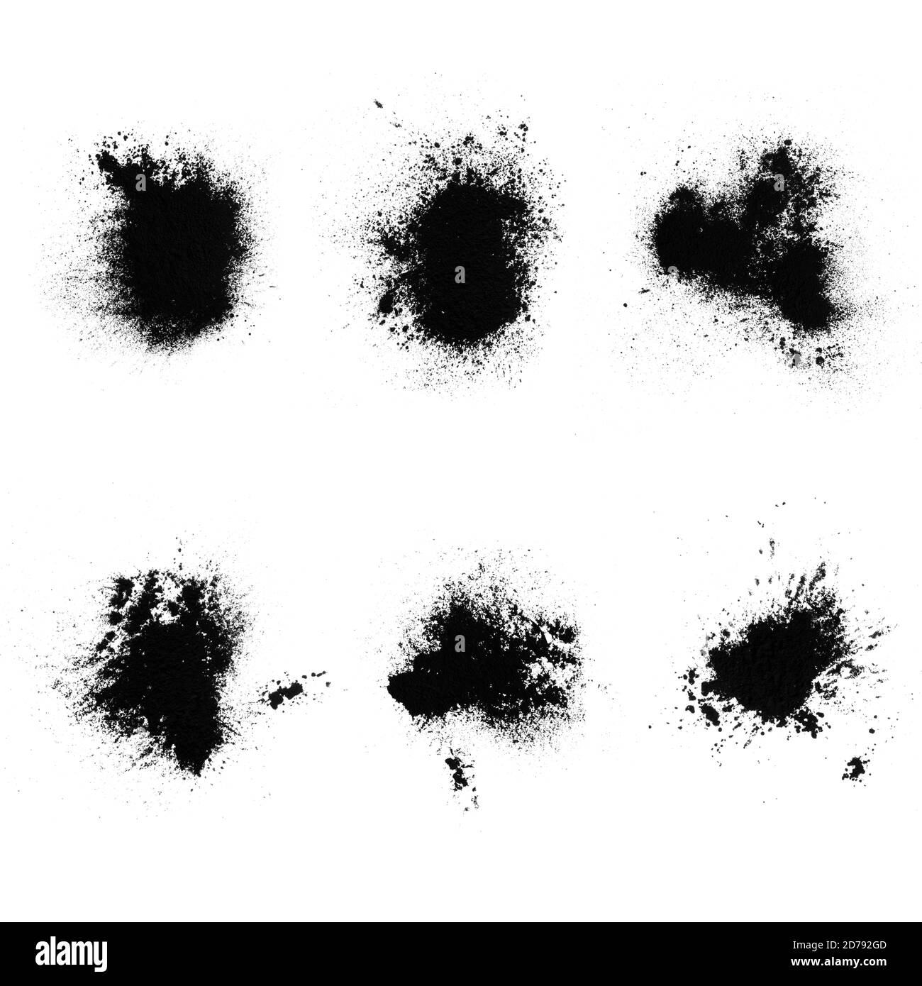 set of black splashes with splashes isolated on white background Stock ...