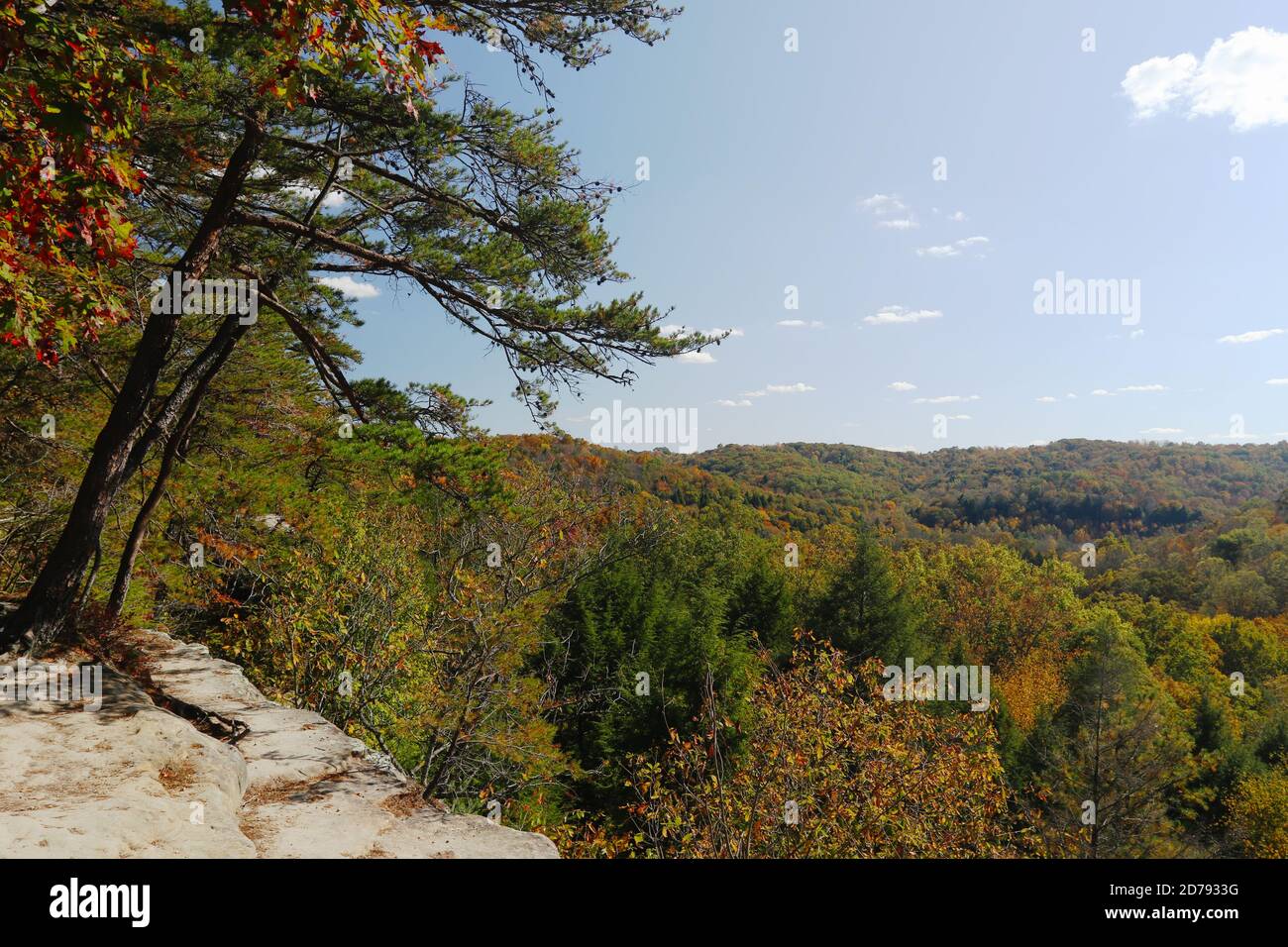 Autumn view along the upper rim trail at Conkle's Hollow, Hocking Hills ...