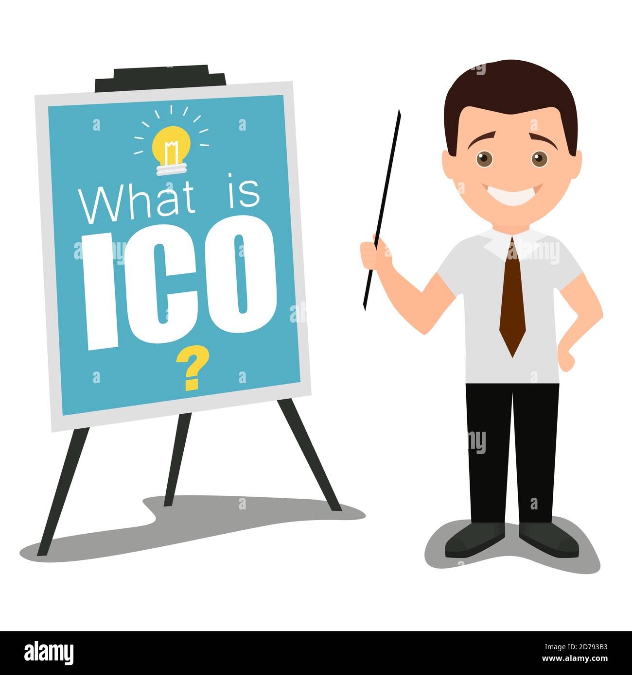 Ico business presentation concept vector flat illustration Stock Vector ...