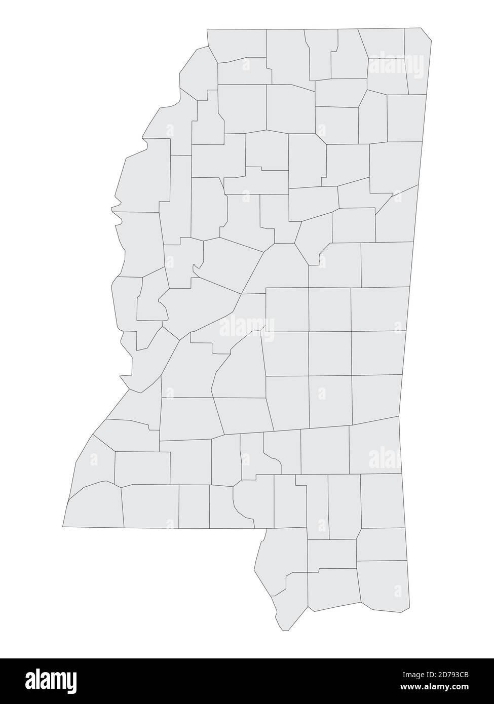 mississippi counties blank map