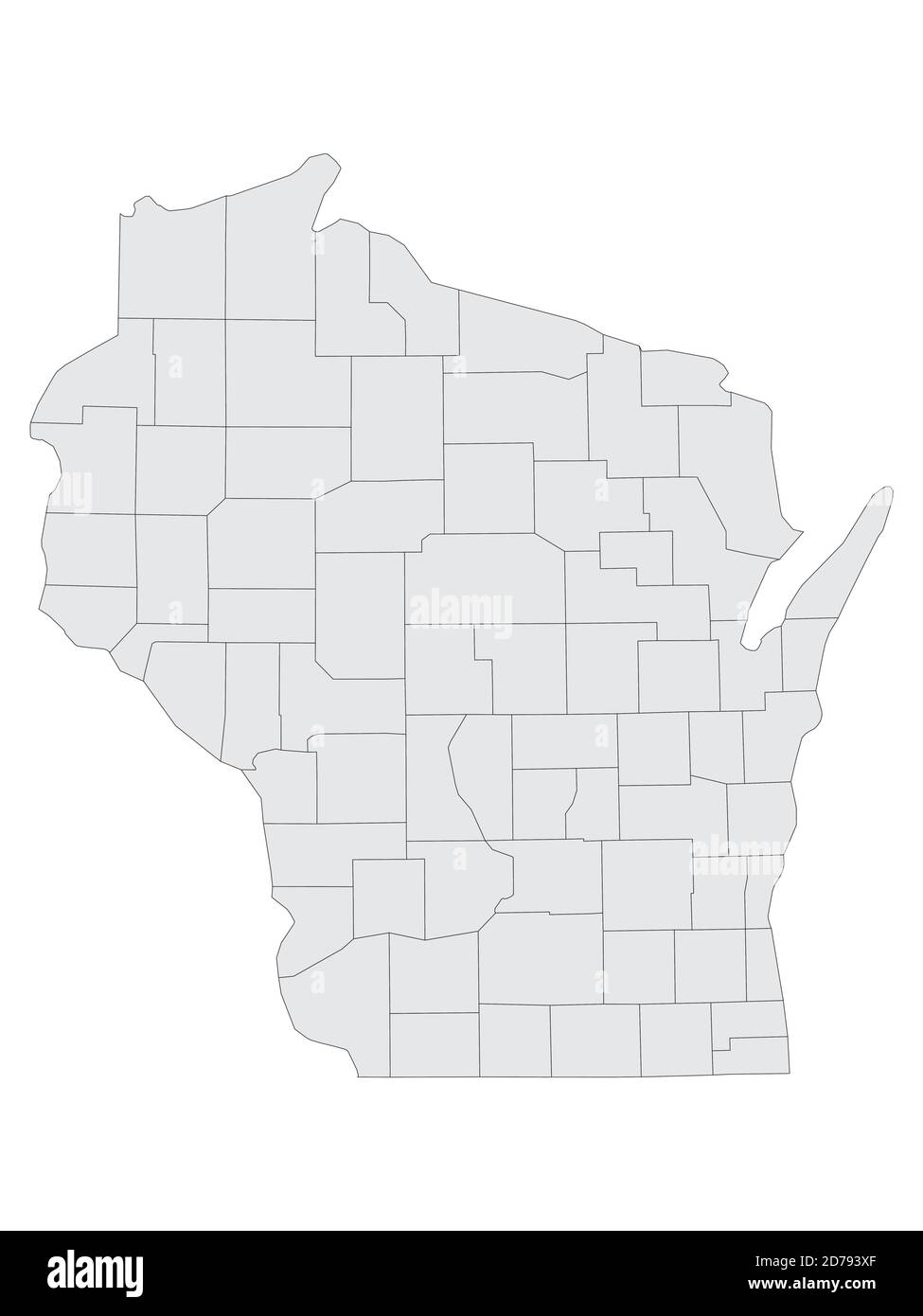 Grey Flat Election Counties Map of the United States of America Federal ...