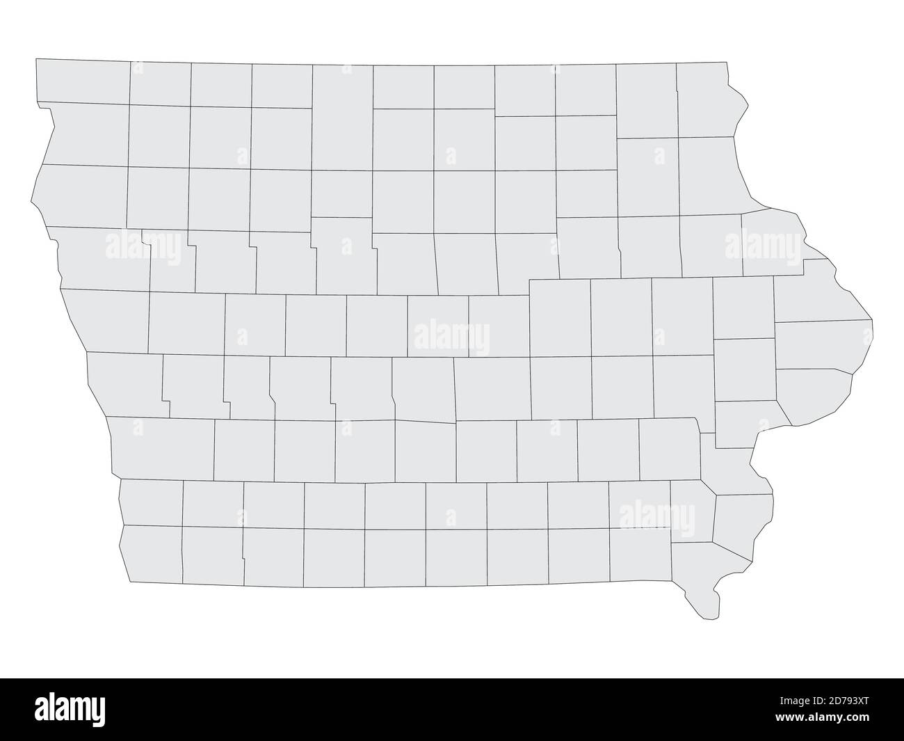 Grey Flat Election Counties Map of the United States of America Federal ...
