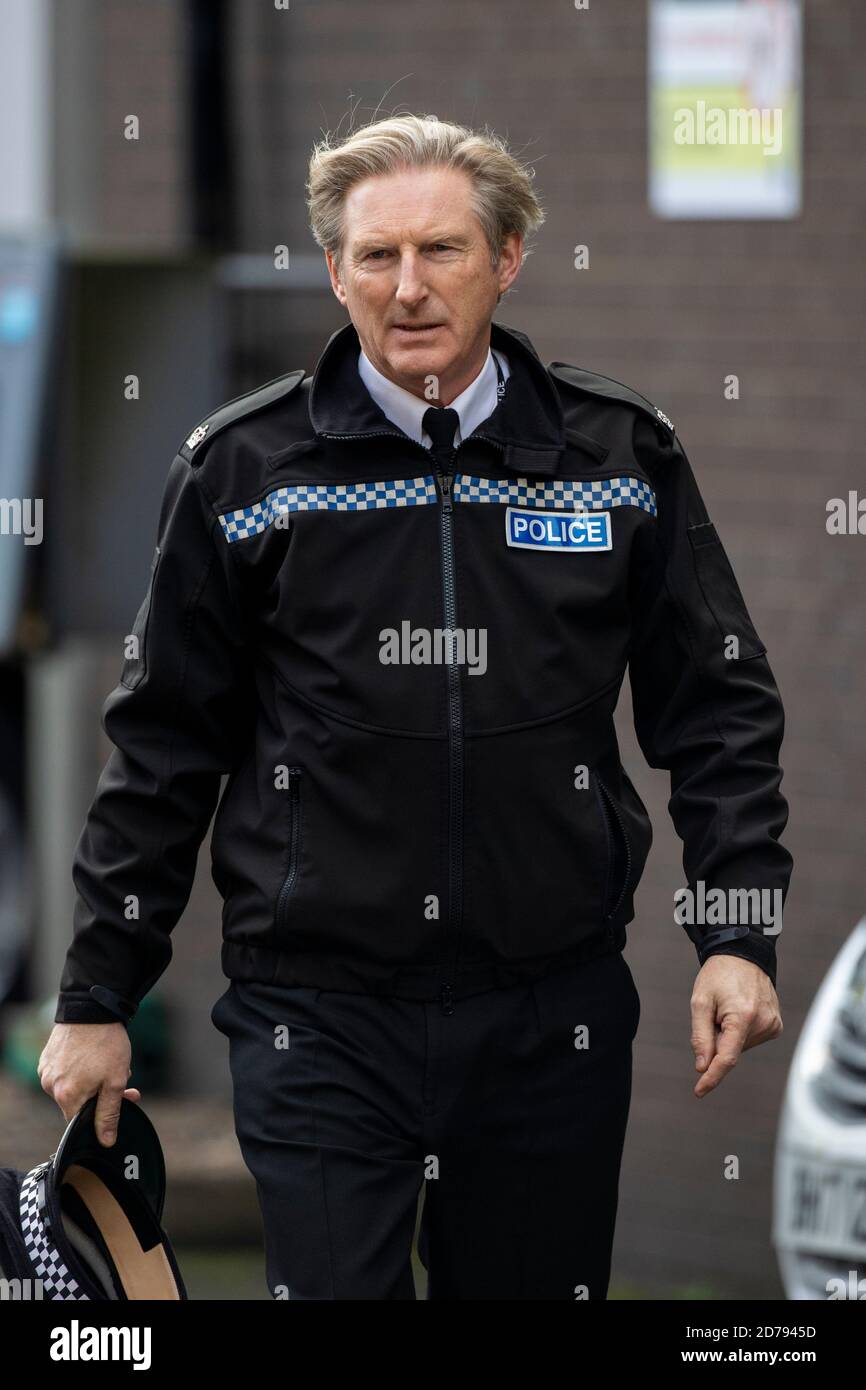 Adrian Dunbar on the set of the sixth series of Line of Duty, which is ...