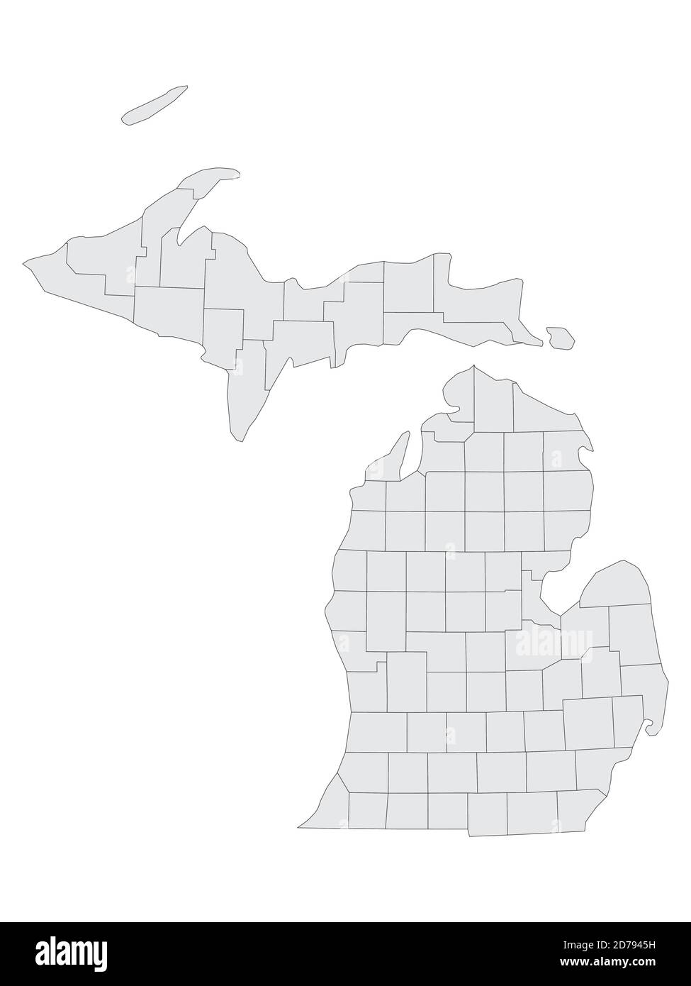 Grey Flat Election Counties Map of the United States of America Federal ...