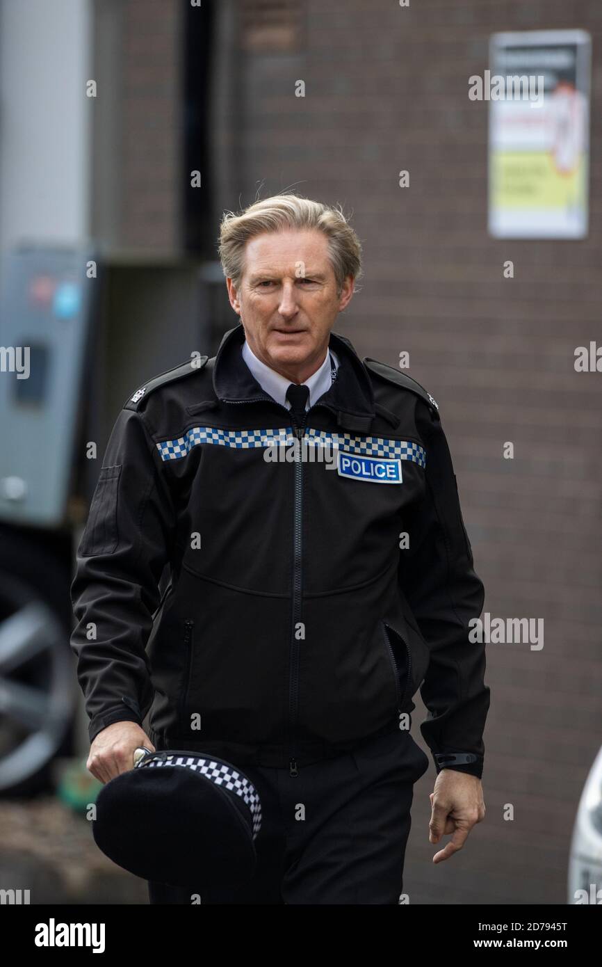 Adrian Dunbar on the set of the sixth series of Line of Duty, which is ...
