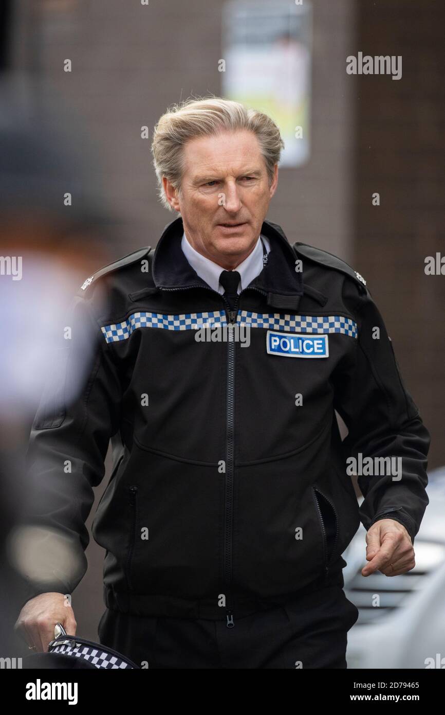 Adrian Dunbar on the set of the sixth series of Line of Duty, which is ...