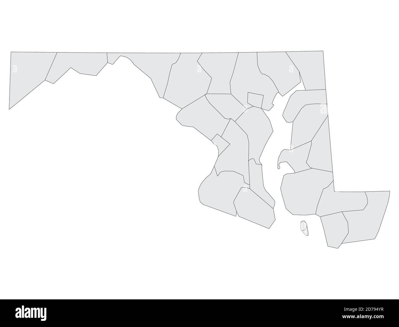 Grey Flat Election Counties Map of the United States of America Federal ...