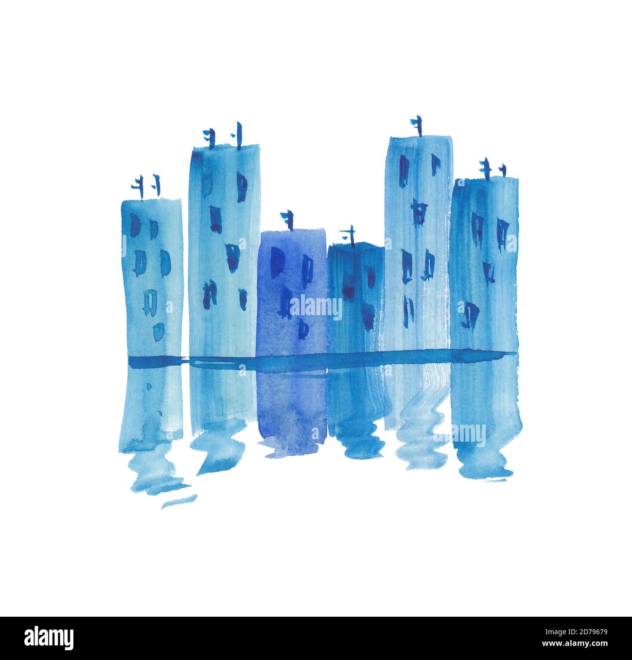 Watercolor drawing white house hi-res stock photography and images - Alamy