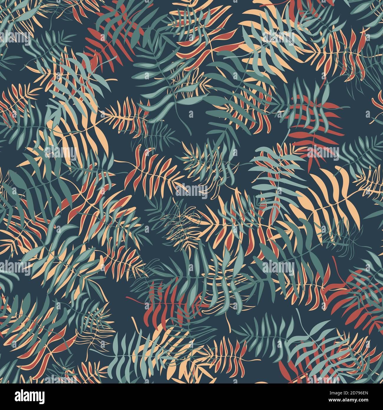 tropical palm leaves seamless vector pattern Stock Vector Image & Art ...