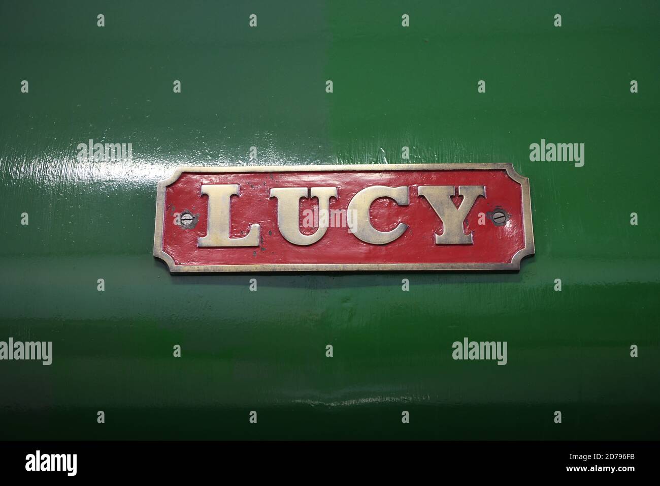Brass name plate 'Lucy' Avonside 1568/1909 saddle tank locomotive ...