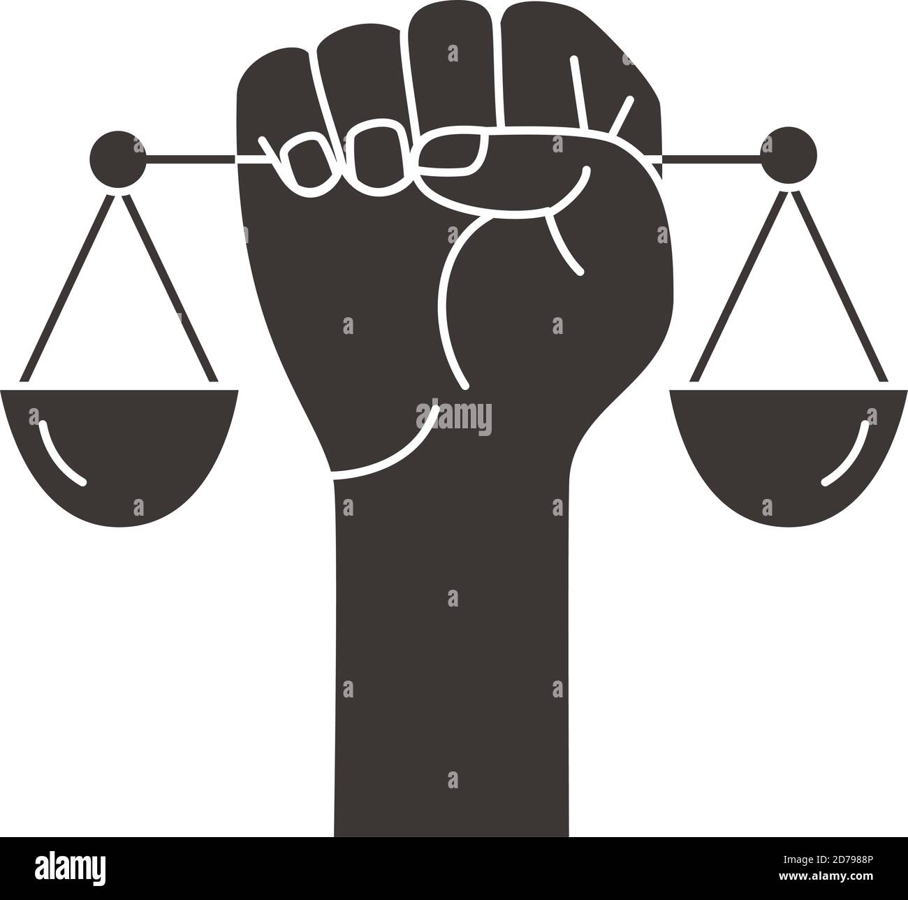 hand lifting scale balance silhouette style icon vector illustration ...