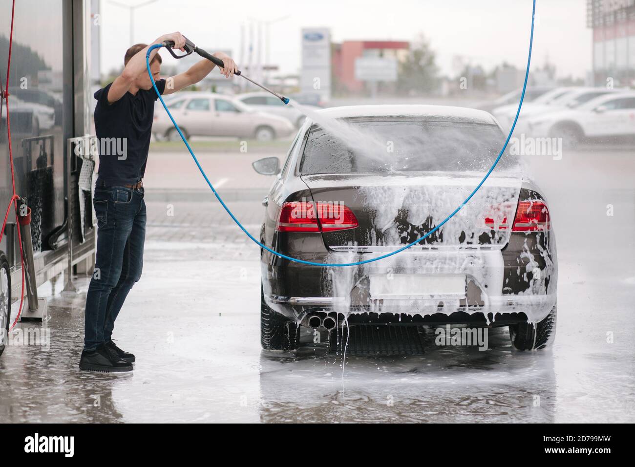 Cleaning car using active hi-res stock photography and images - Alamy
