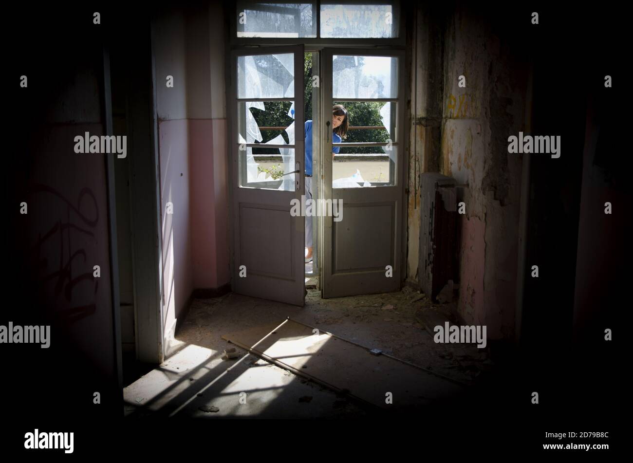 Woman Broken Window High Resolution Stock Photography and Images - Alamy