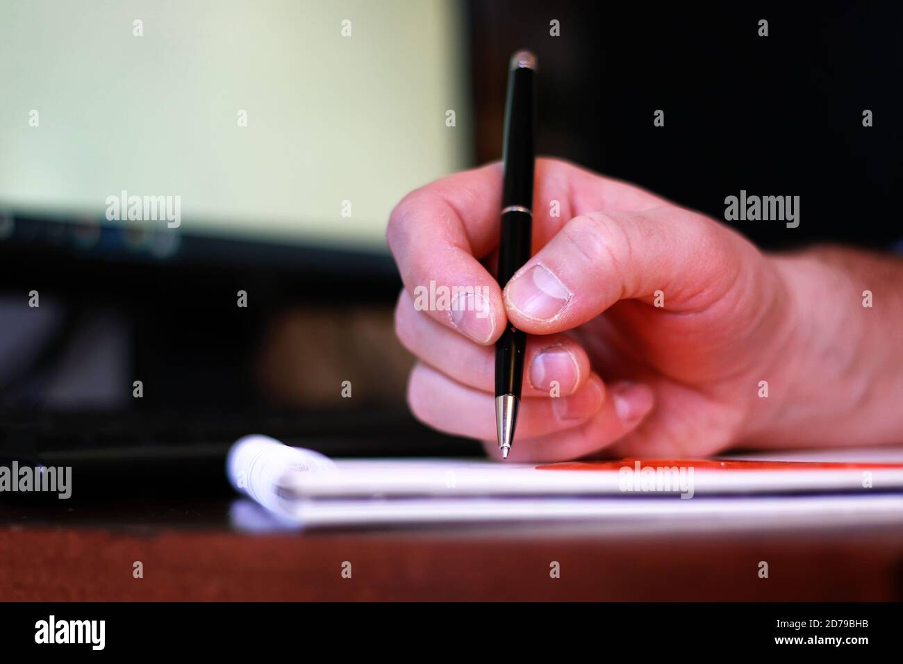 hand write pen paper Stock Photo - Alamy