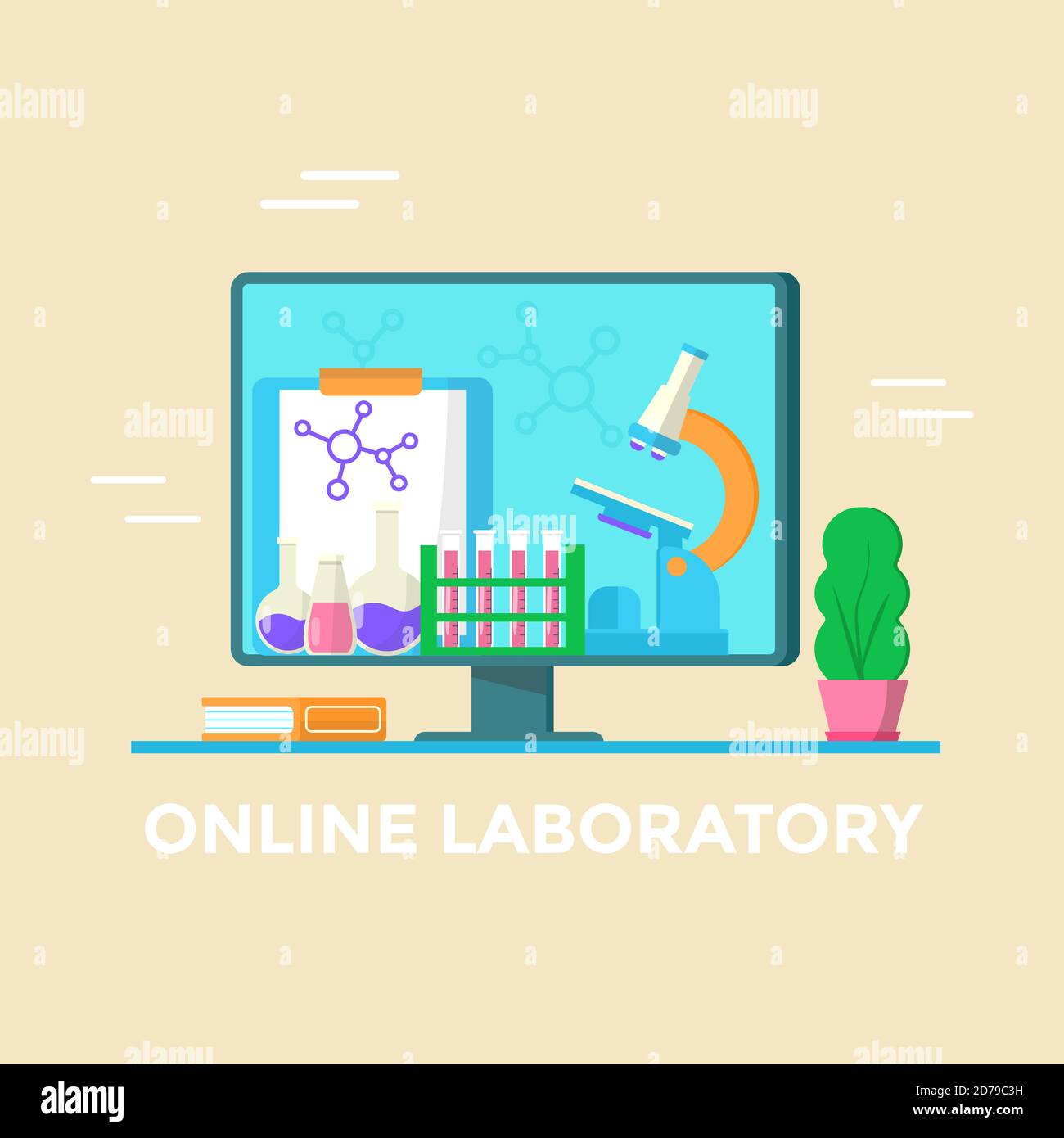 Microbiology lab computer screen Stock Vector Images - Alamy