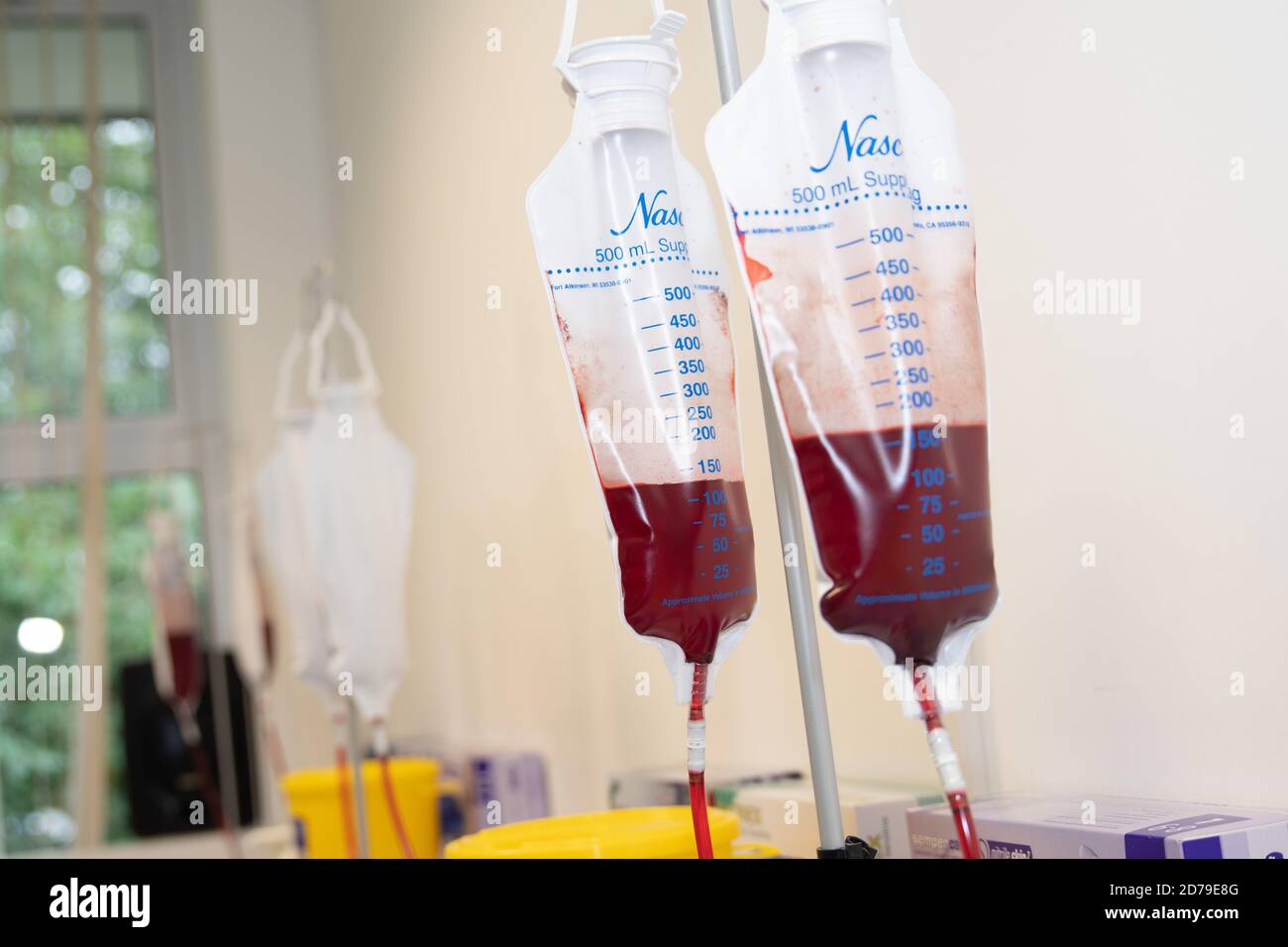 London, United Kingdom. September 27 2020. Blood transfusion training ...