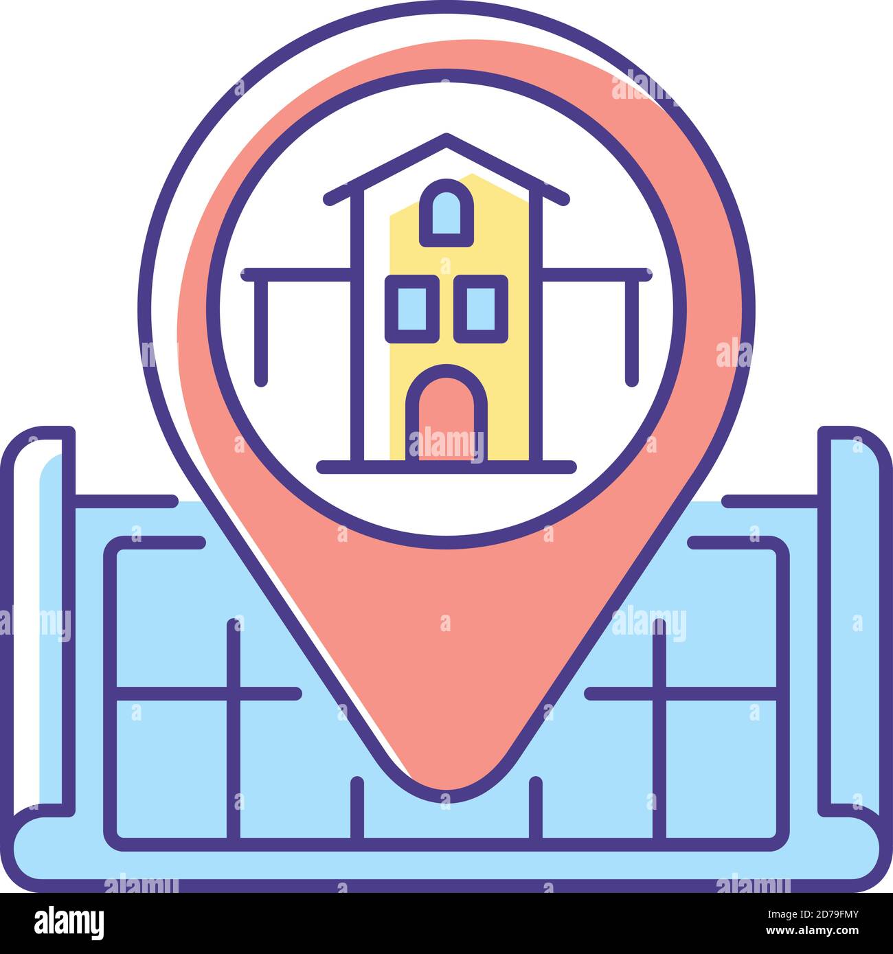 House location RGB color icon Stock Vector Image & Art - Alamy