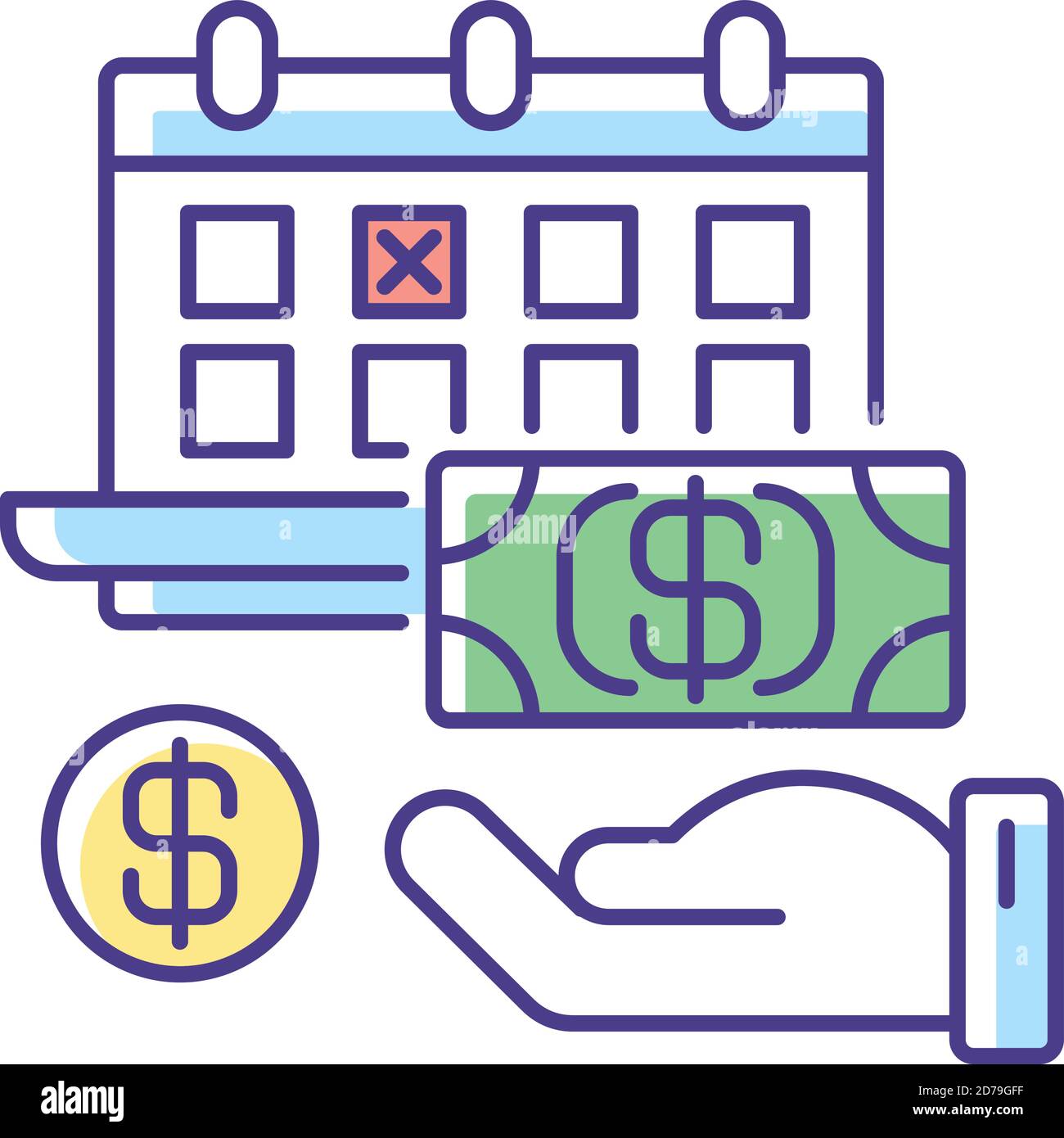 Monthly payment RGB color icon Stock Vector Image & Art - Alamy