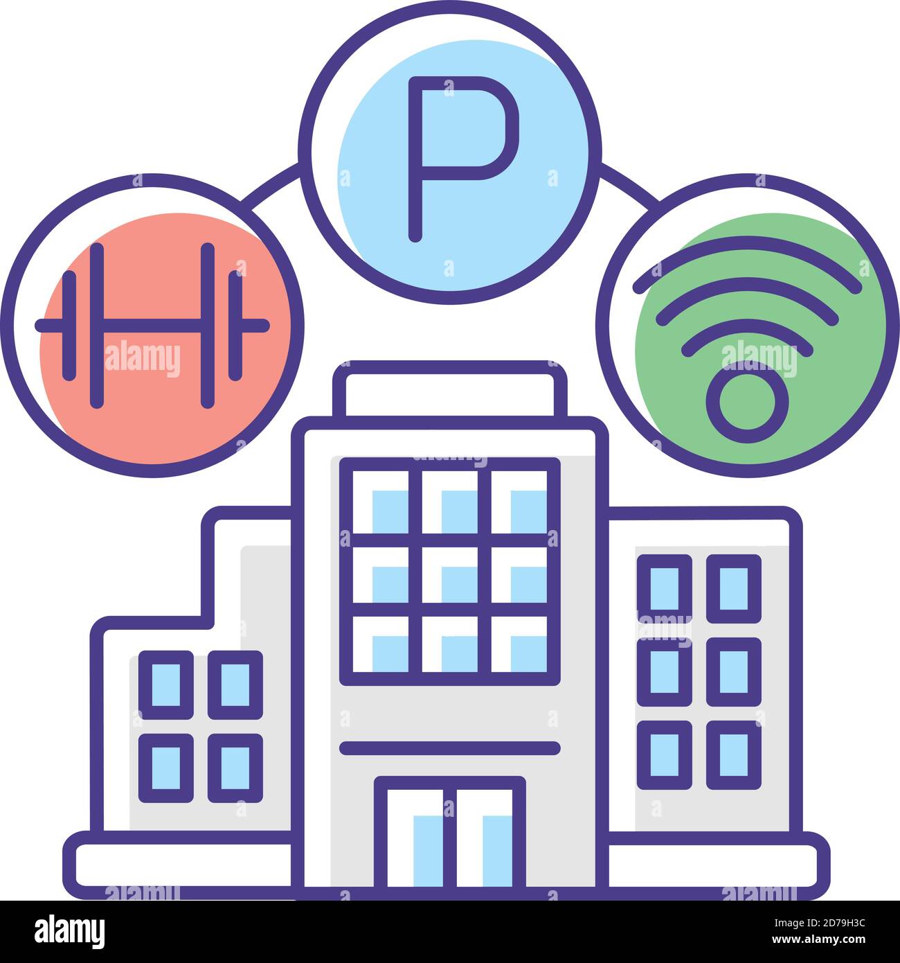 Building amenities RGB color icon Stock Vector Image & Art - Alamy