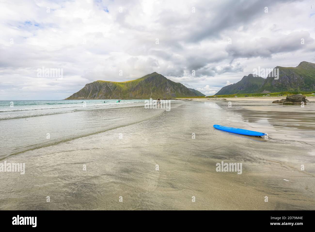 Flakstad beach located on the Norwegian Lofoten islands , popular place ...