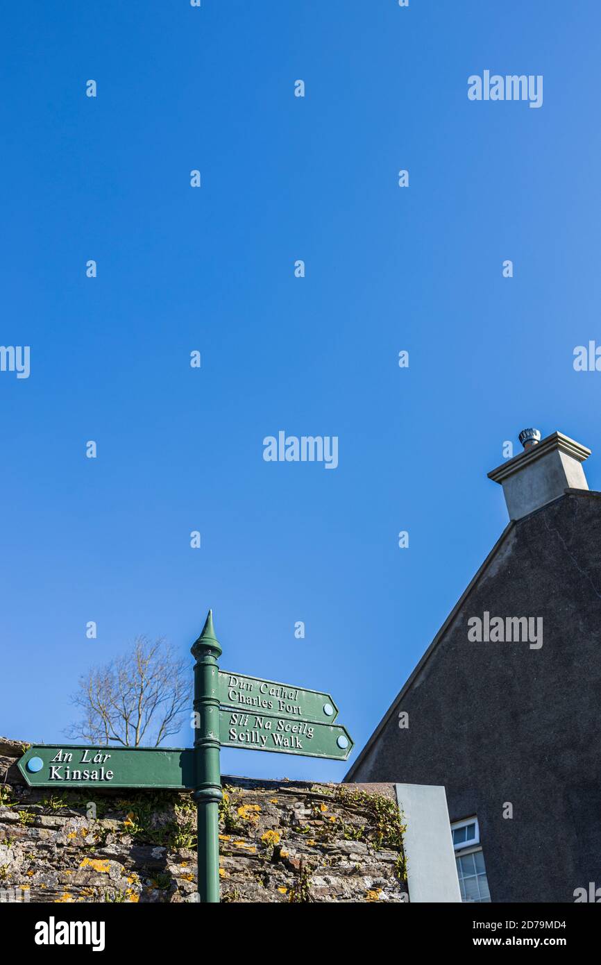 Signpost indicating directions to the Scilly walk and town center in ...