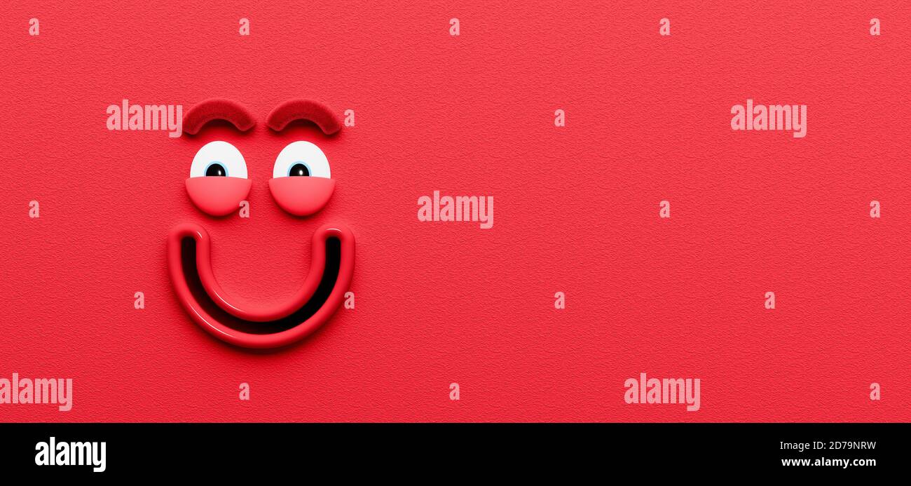 Funny Happy Red Character Face Expression Background 3d Render 3d ...