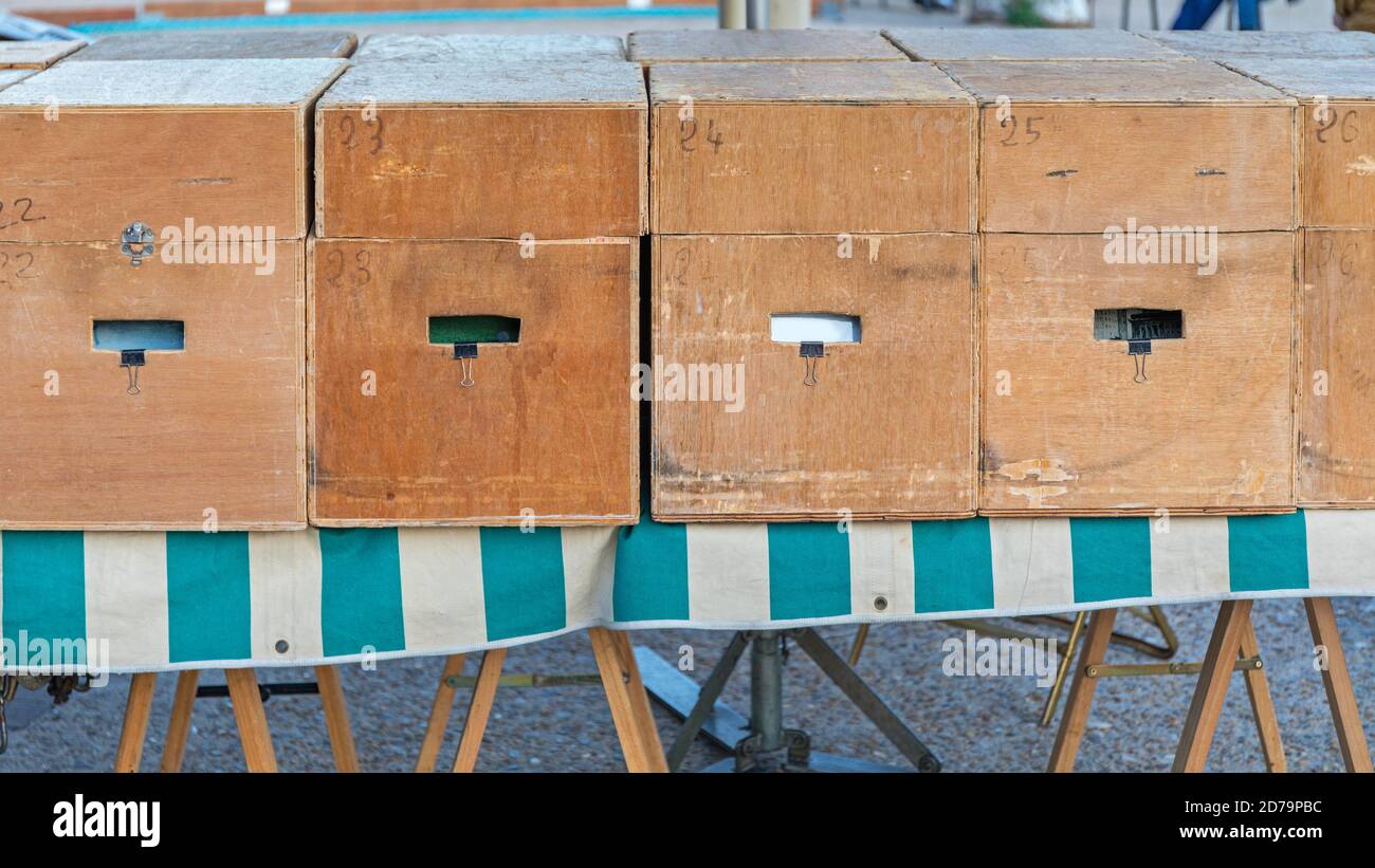 Boxes of Vinyl Records at Street Market in Cannes France Stock Photo ...