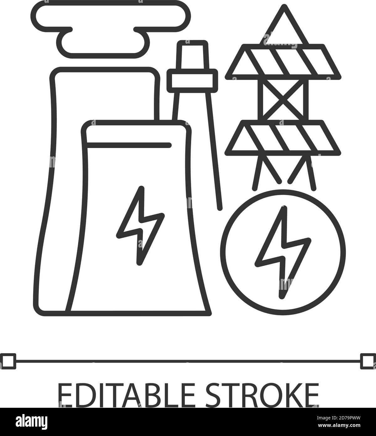 Electricity industry linear icon Stock Vector Image & Art - Alamy