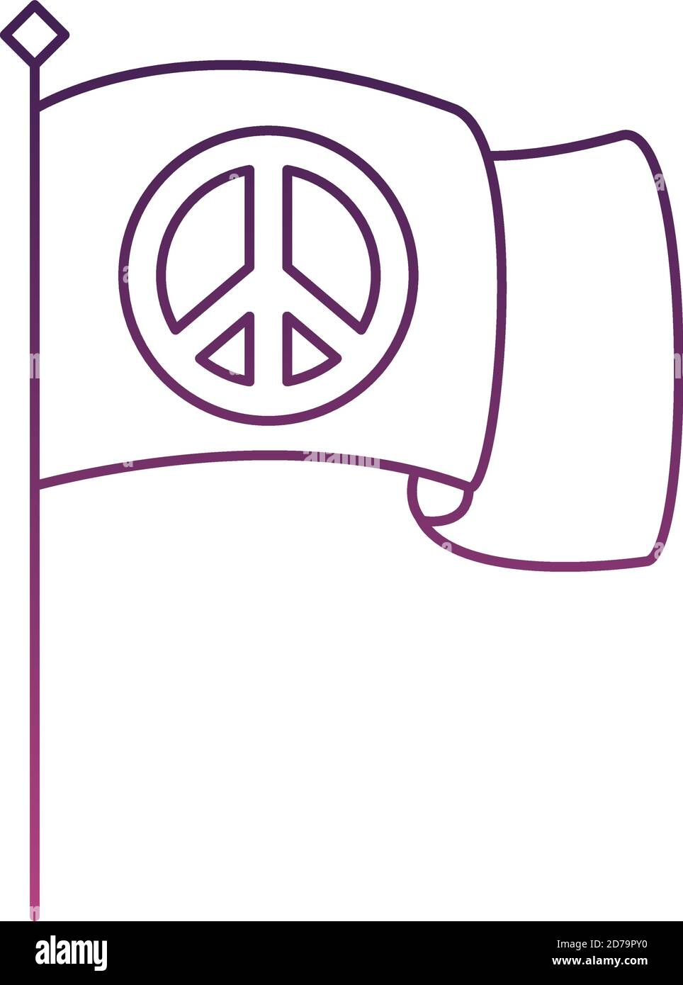 peace symbol in flag line style icon vector illustration design Stock ...