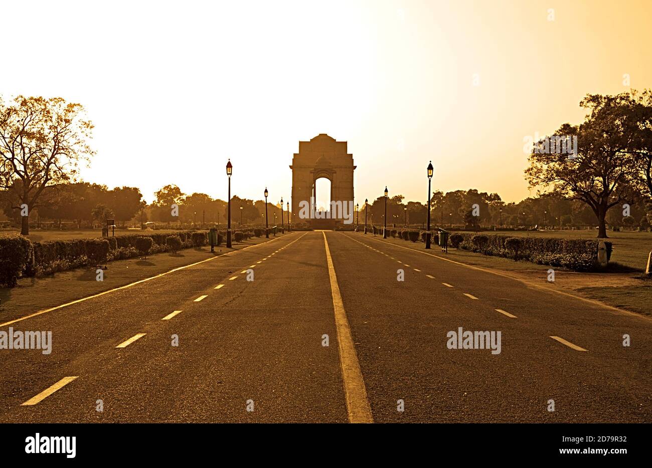 India Gate in sunset, Delhi, India. Sepia Stock Photo - Alamy