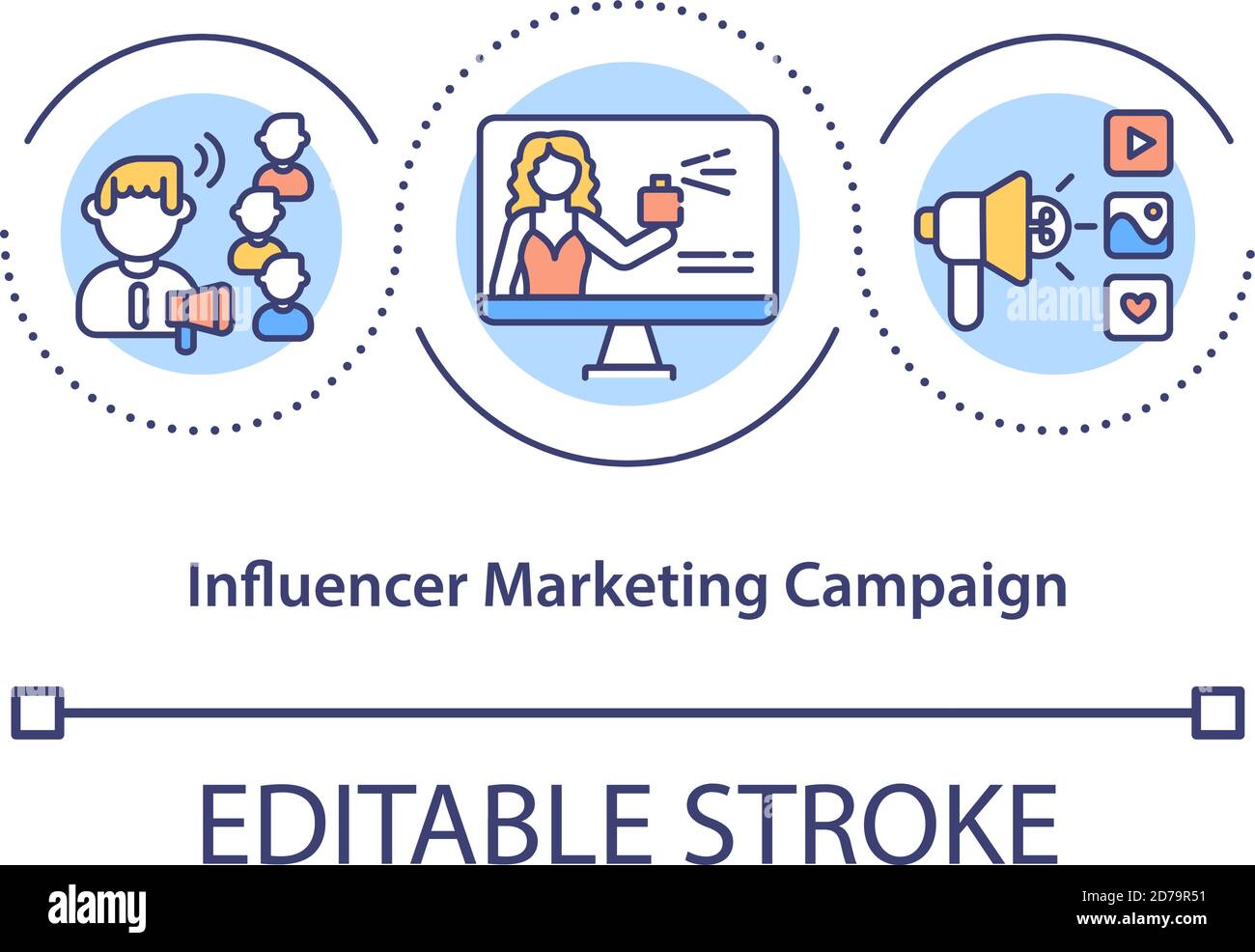 Influencer marketing campaign concept icon Stock Vector Image & Art - Alamy