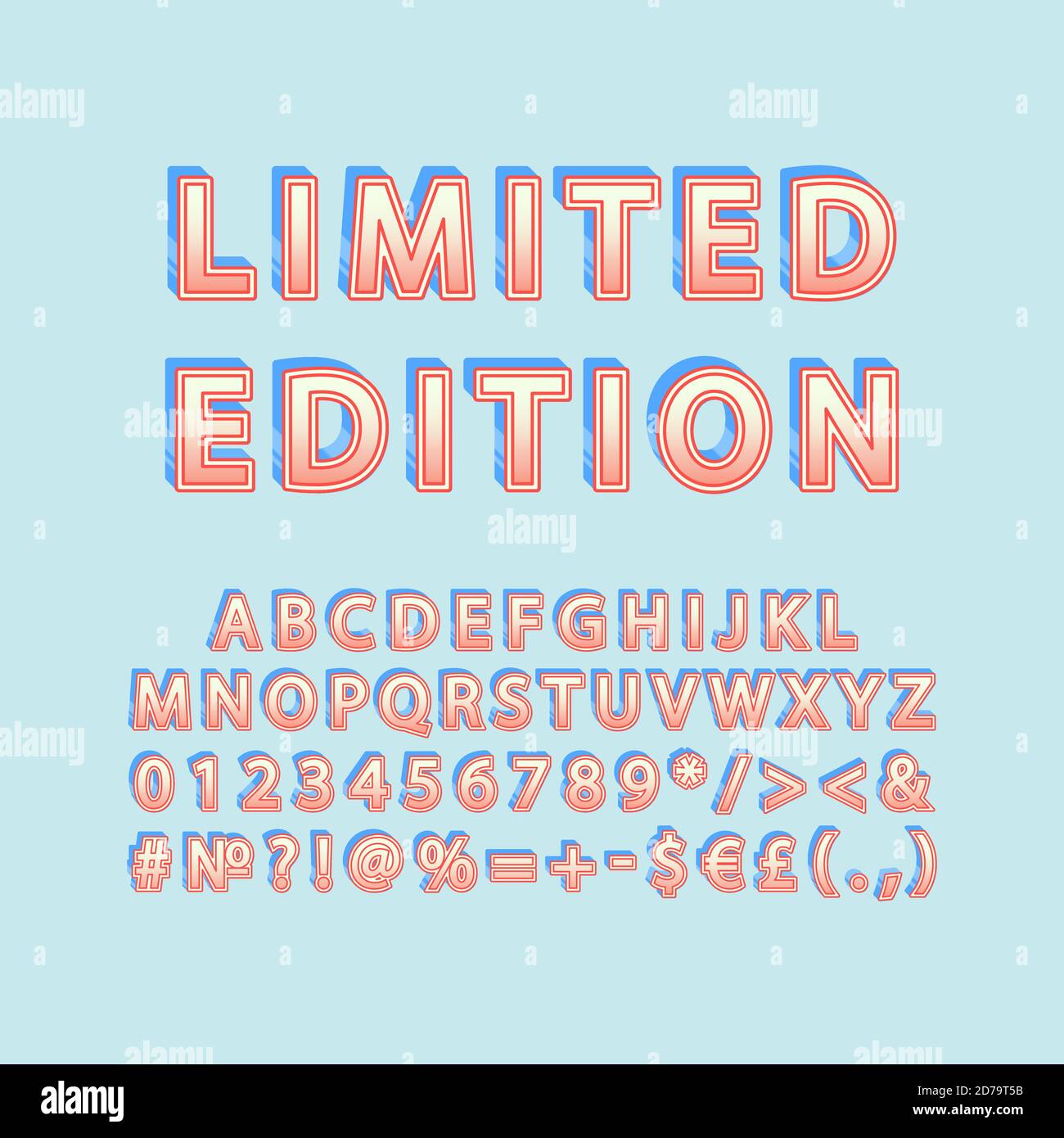 Limited edition header vintage 3d vector alphabet set Stock Vector ...