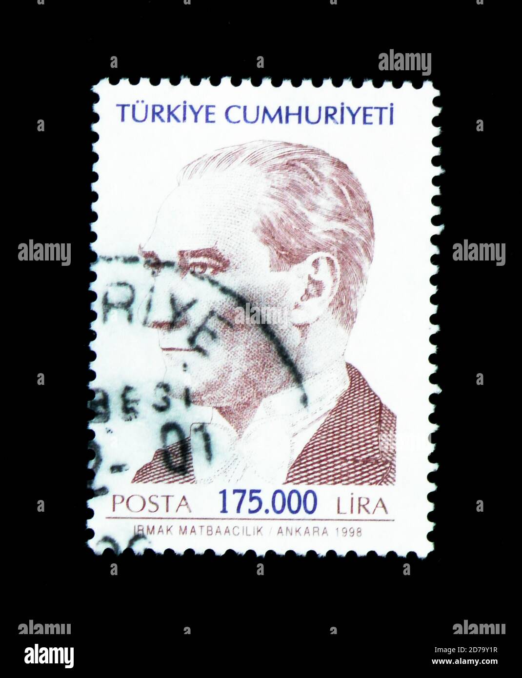 MOSCOW, RUSSIA - NOVEMBER 26, 2017: A stamp printed in Turkey shows ...