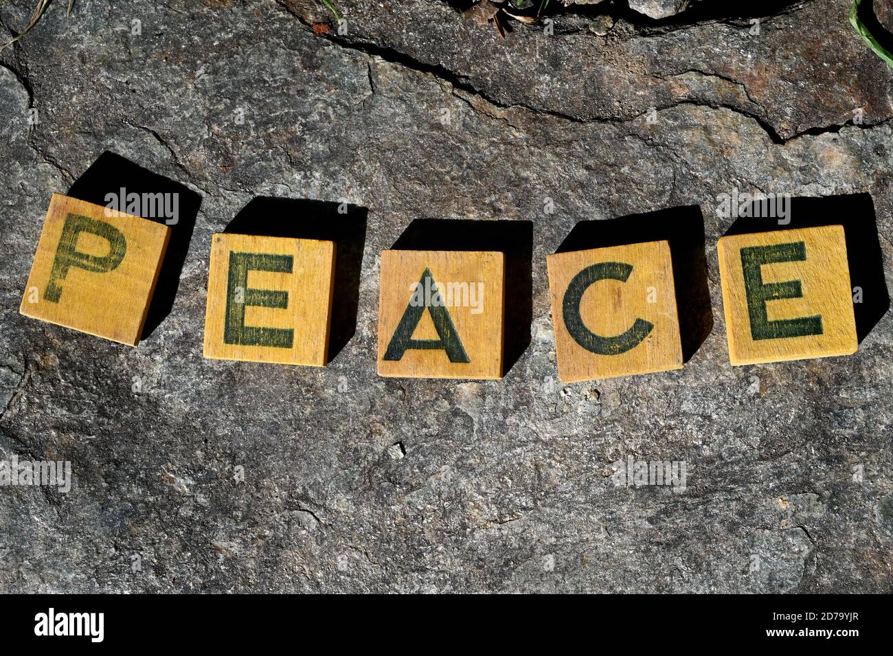Peace Written In Bubble Letters