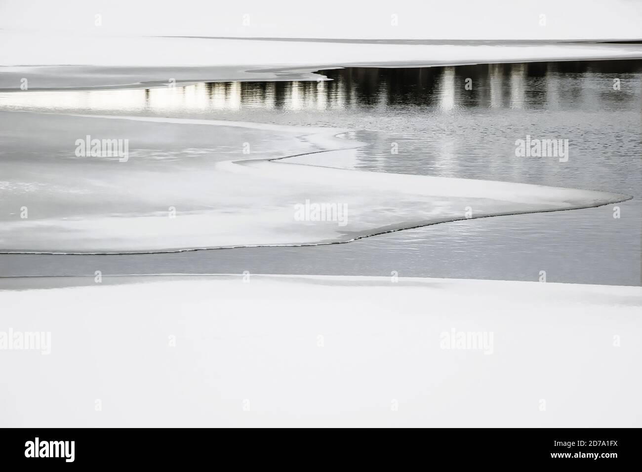 winter landscape with frozen ice lake at countryside Stock Photo - Alamy