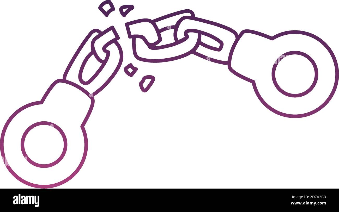 handcuffs broken line style icon vector illustration design Stock ...